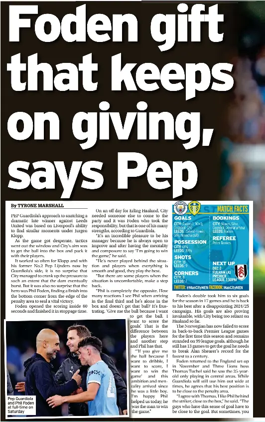 Foden gift that keeps on giving, says Pep - PressReader