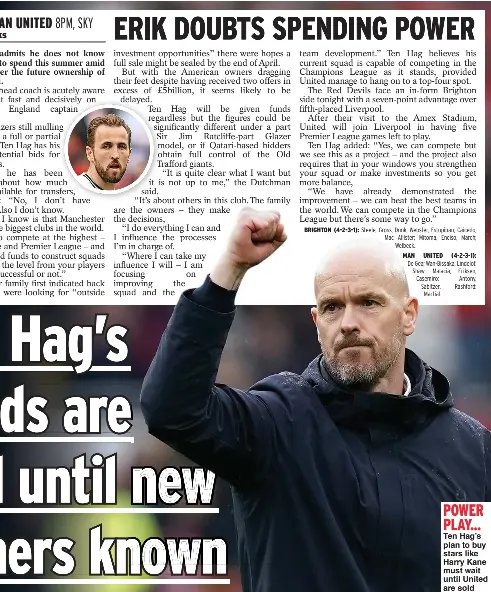 ERIK DOUBTS SPENDING POWER Ten Hag’s hands are tied until new owners known - PressReader