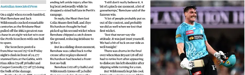 Records tumble as Matt Renshaw leads Heat to thrilling BBL win over ...