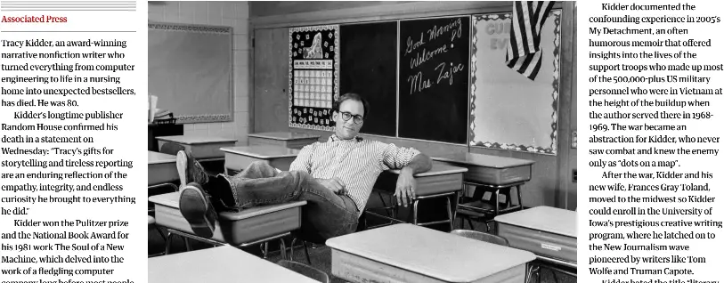 Tracy Kidder, Pulitzer-winning author who turned unlikely subjects into ...