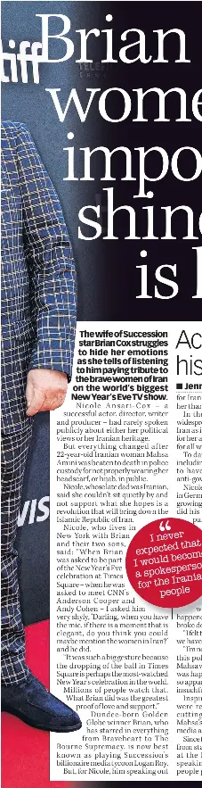 Brian speaking out for women of Iran was so important.. we need to shine a light on what is ...