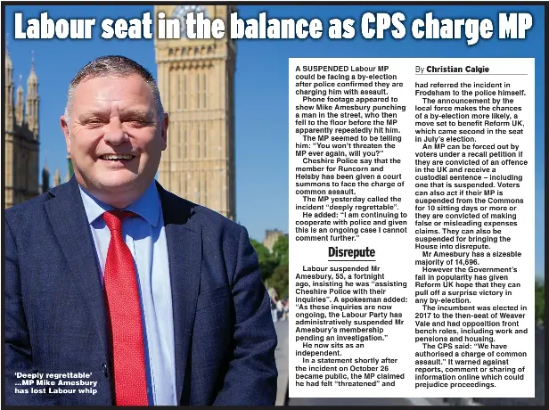 Labour seat in the balance as CPS charge MP - PressReader