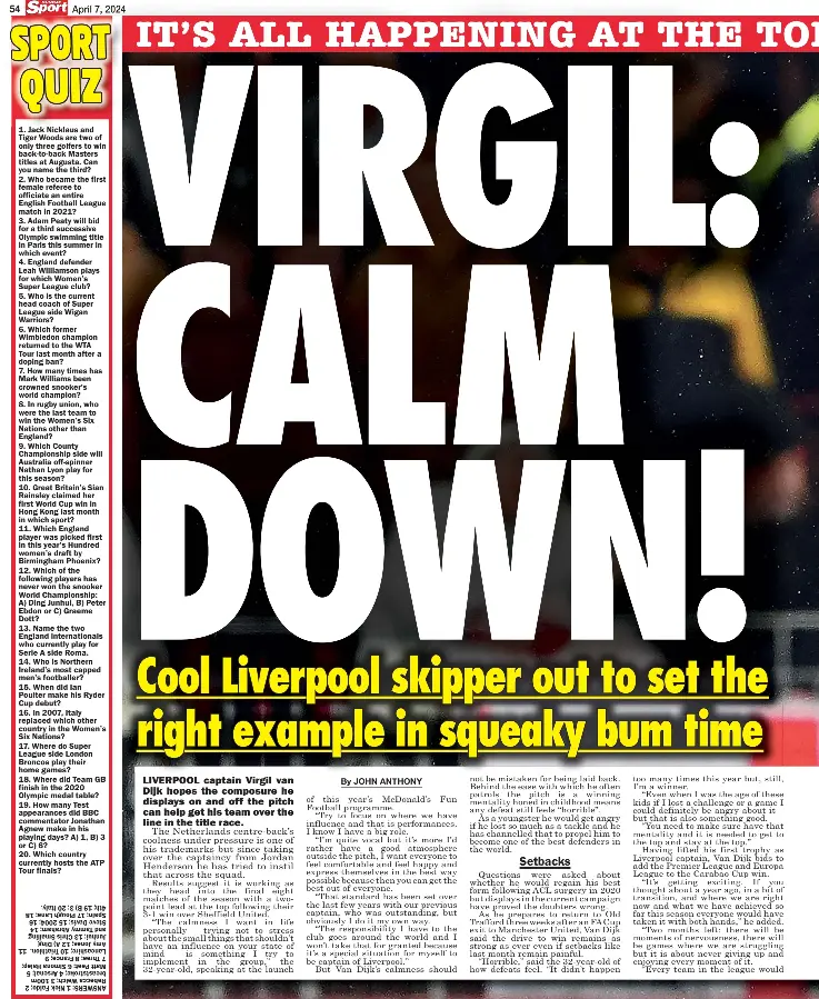 VIRGIL: CALM DOWN! - PressReader