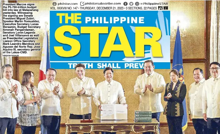 BBM signs P5.768-T nat’l budget for 2024 - PressReader