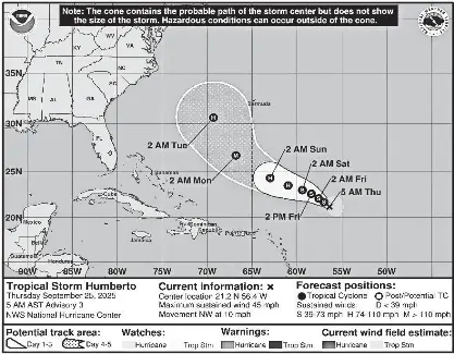 What’s the Tropical Storm Humberto forecast? Here are spaghetti models - PressReader