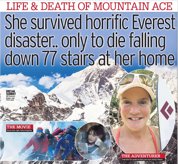 She survived horrific Everest disaster.. only to die falling down 77 stairs at her home ...