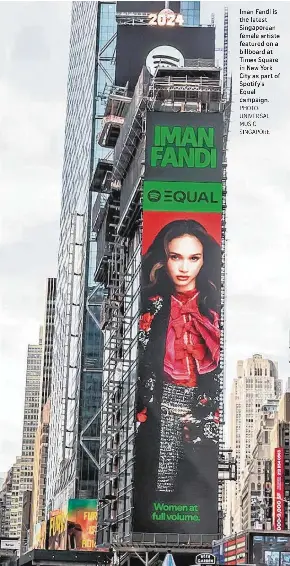 Singaporea­n singer Iman Fandi on Times Square billboard - PressReader