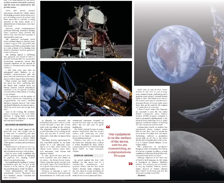 Moon landing: US clinches FIRST TOUCHDOWN IN 50 YEARS - PressReader