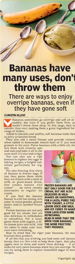 Bananas have many uses, don’t throw them - PressReader