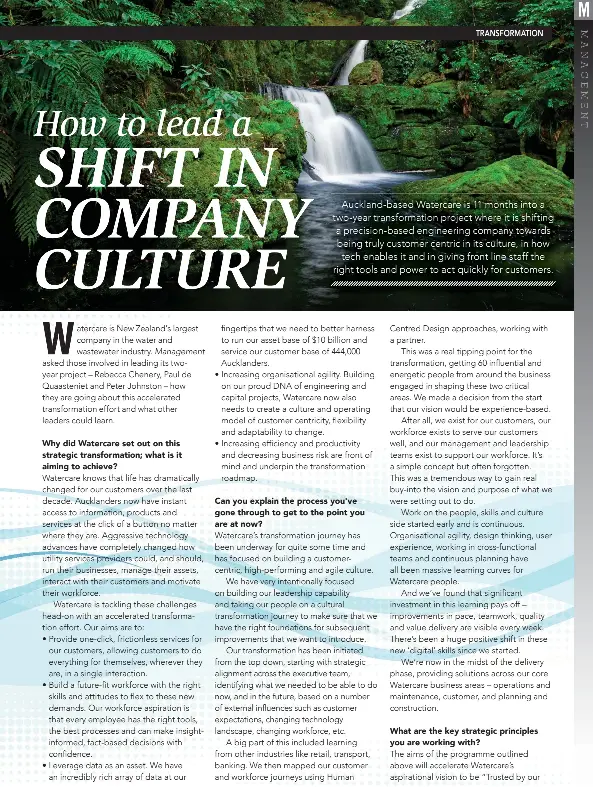 HOW TO LEAD A SHIFT IN COMPANY CULTURE - PressReader
