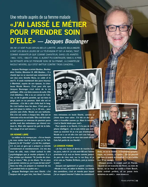 Jacques Boulanger: une retraite auprès de sa femme malade - PressReader
