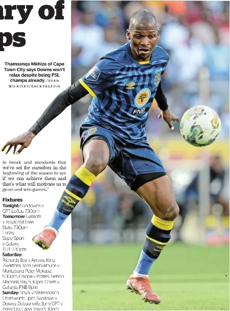 Mkhize wary of new champs - PressReader