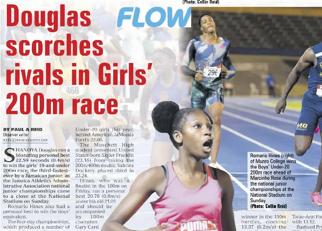 Douglas scorches rivals in Girls’ 200m race - PressReader