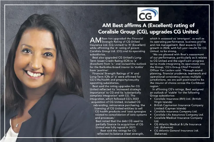 AM Best affirms A (Excellent) rating of Coralisle Group (CG), upgrades CG United - PressReader