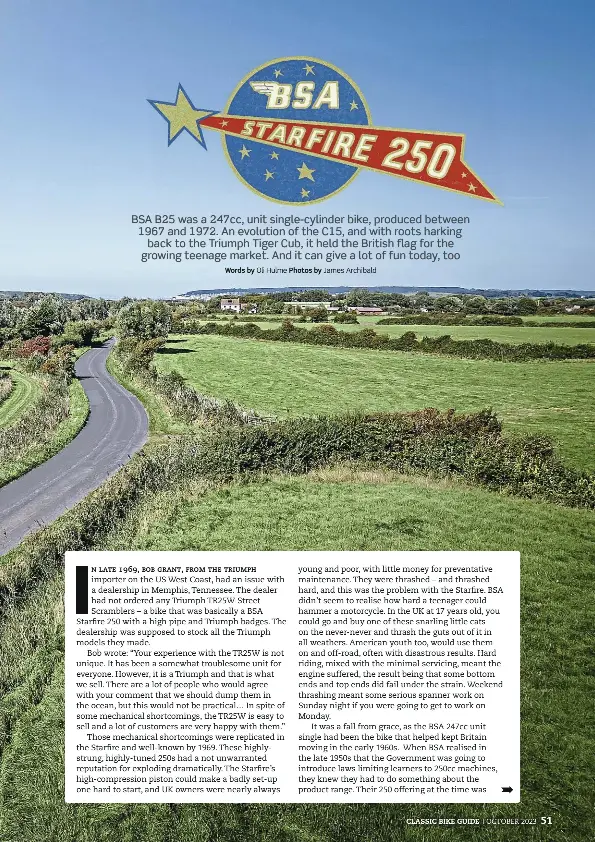 BSA B25 was a 247cc, unit single-cylinder bike, produced between 1967 and 1972. An evolution of ...