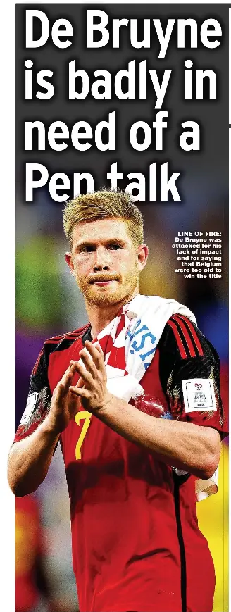 De Bruyne is badly in need of a Pep talk - PressReader