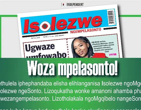 Ngiphoxeki­le ngokushiwo yisifundis­wa sakithi - PressReader