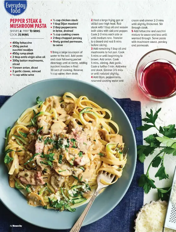 PEPPER STEAK & MUSHROOM PASTA - PressReader