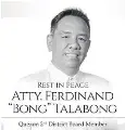 QUEZON PROVINCIAL BOARD MEMBER SUCCUMBS TO HEART FAILURE - PressReader