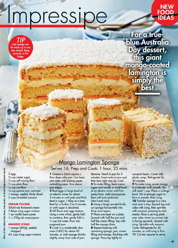 Mango Lamington Sponge - PressReader