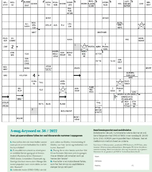 A-mag.-kryssord nr. 38 // 2022 - PressReader