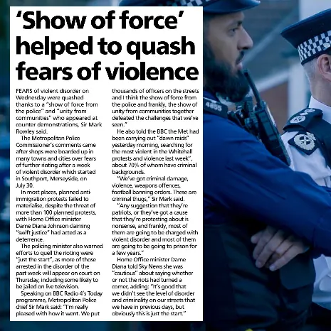 ‘Show of force’ helped to quash fears of violence - PressReader