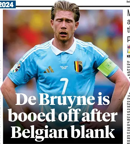 De Bruyne is booed off after Belgian blank - PressReader