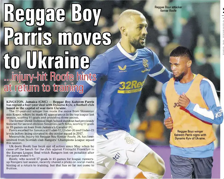 Reggae Boy Parris moves to Ukraine - PressReader