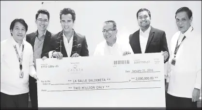 CALATA SCHOLARSHI­P FUND TO DLSAU: - PressReader