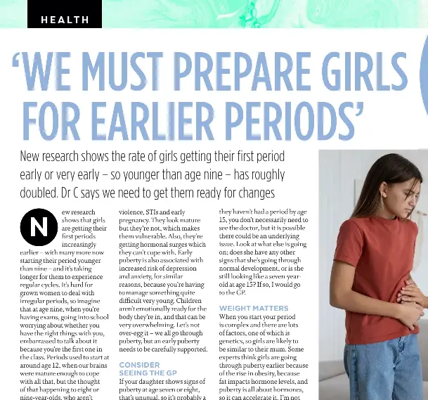 ‘WE MUST PREPARE GIRLS FOR EARLIER PERIODS’ - PressReader