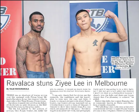 Ravalaca stuns Ziyee Lee in Melbourne - PressReader
