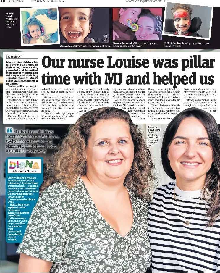 Our nurse Louise was pillar of strength throughout precious time with MJ and helped us cope ...