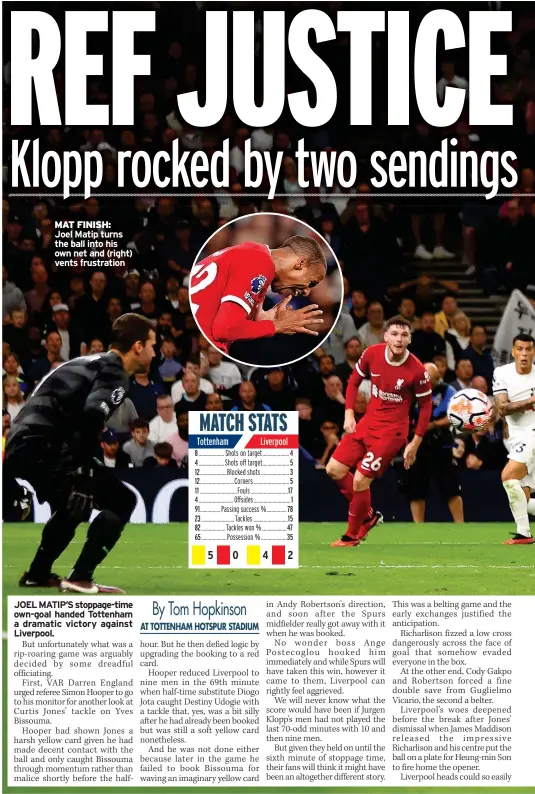 REF JUSTICE Klopp rocked by two sendings FOR REDS - PressReader