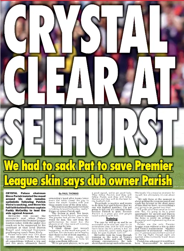 CRYSTAL CLEAR AT SELHURST - PressReader
