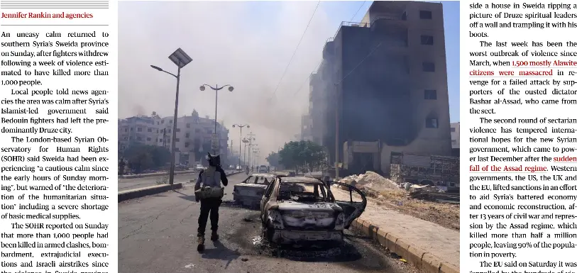 Tense calm’ returns to Syria’s Sweida province after week of deadly ...