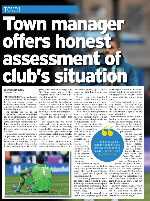 Town manager offers honest assessment of club’s situation - PressReader