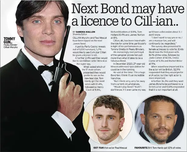 Next Bond may have a licence to Cill-ian.. - PressReader