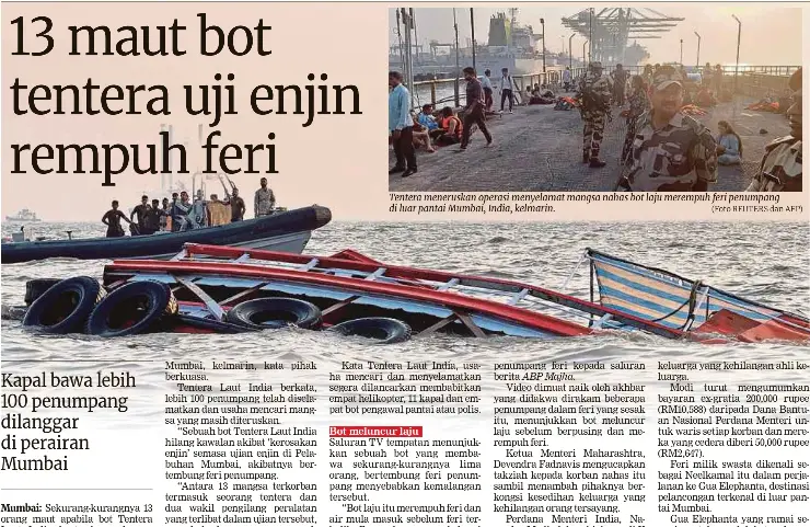 13 maut bot tentera uji enjin rempuh feri - PressReader