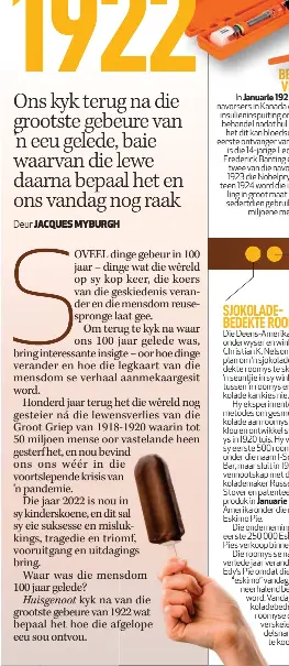 DIE DINGE VAN DIE MENS IN 1922 - PressReader