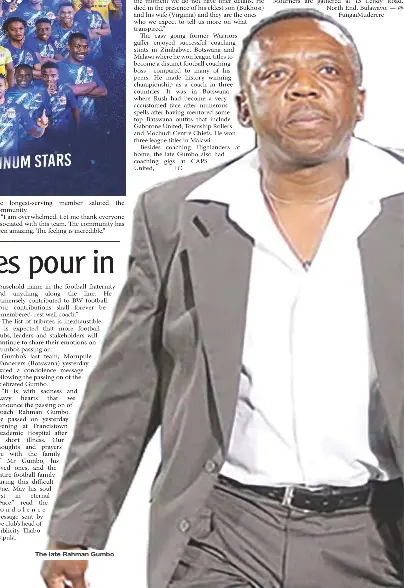 Rahman Gumbo tributes pour in - PressReader
