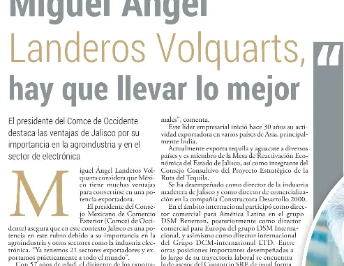 Miguel Ángel Landeros Volquarts, hay que llevar lo mejor - PressReader