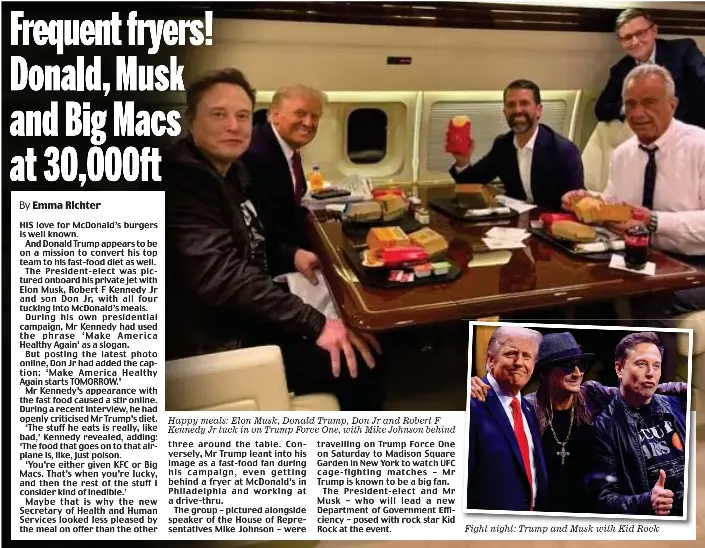 Frequent fryers! Donald, Musk and Big Macs at 30,000ft - PressReader